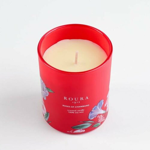 Натуральная ароматическая свеча в стакане ROURA Роза, 8,5 x 7 см, 140 гр, соевый воск