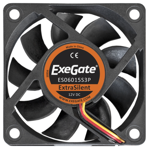 Вентилятор для корпуса ExeGate ES06015S3P, черный