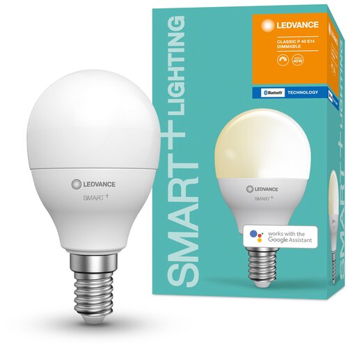 Лампа светодиодная LEDVANCE Smart+ Mini bulb Dimmable, E14, 5 Вт, 2700 К