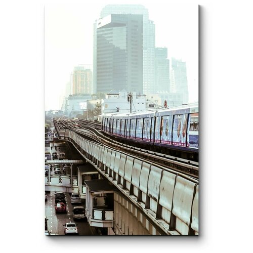 Модульная картина Надземный поезд мчится в центр Бангкока30x45