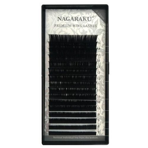 Nagaraku Ресницы черные, 16 линий микс L 0.12 7-15 mm