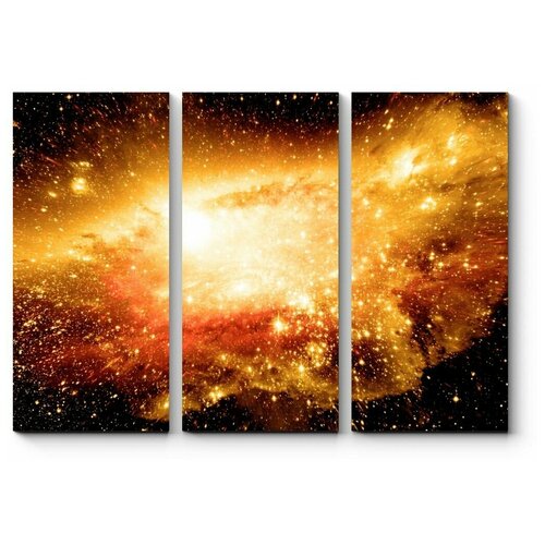 Модульная картина Звезды, планеты и галактики в свободном пространстве 70x50