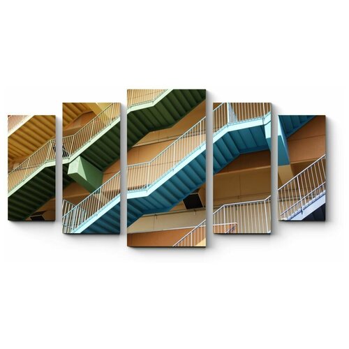 Модульная картина Цветные лестницы130x72
