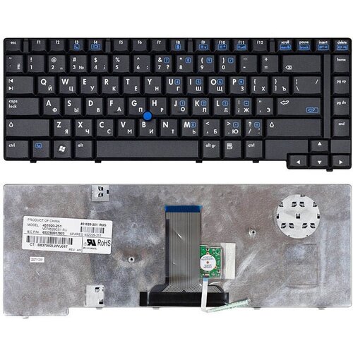 Клавиатура для ноутбука HP Compaq 452228-251 русская, черная с указателем