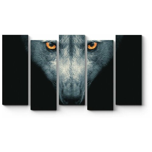 Модульная картина Портрет серого волка 190x110
