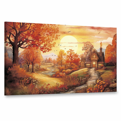 Интерьерная картина 100х60 "Осенний закат"