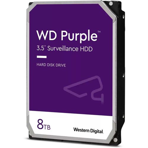 Western Digital 8ТБ WD84PURZ, Purple, 3.5", DV&NVR, SATA-III 5640M 128MB WD (887906) {20} WD84PURZ