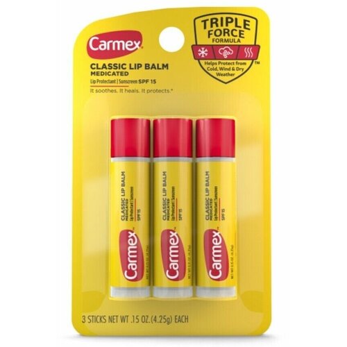 Carmex Бальзам для губ Classic stick, 3 шт.