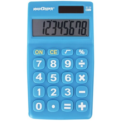 Калькулятор карманный Юнландия 250456/250457, синий