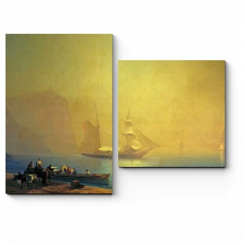 Модульная картина Утро на морском берегу. Судак. 1856 год.150x113