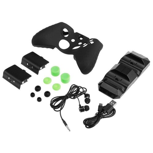 Dobe Комплект аксессуаров Super Kit для консоли Xbox One/One X/One S (TYX-1752), черный, 1 шт.