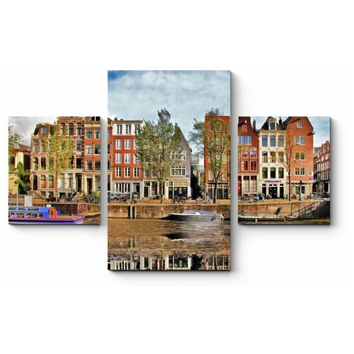 Модульная картина Зеркальная гладь канала, Амстердам 160x104