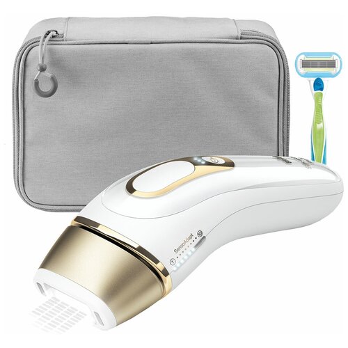 Фотоэпилятор Braun PL5014 Silk-expert IPL Pro 5 + бритва Gillette Venus Embrace, белый/золото