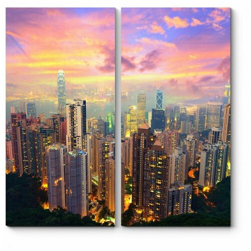 Модульная картина Головокружительный вид с Пика Виктория, Гонконг 50x50