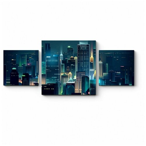 Модульная картина Ночной город80x34