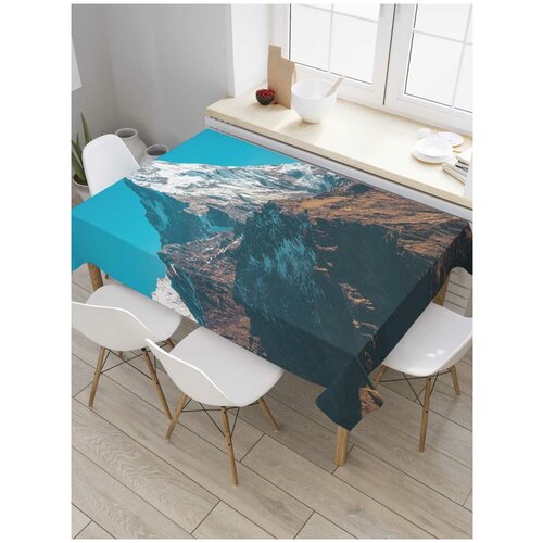 Скатерть прямоугольная JoyArty на кухонный стол "Неприступная гора" из оксфорда, 180x145 см