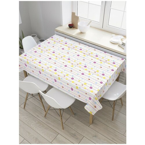 Скатерть прямоугольная JoyArty на кухонный стол "Подвесные тюльпаны" из оксфорда, 120x145 см