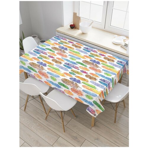 Скатерть прямоугольная JoyArty на кухонный стол "Разноцветное бохо" из оксфорда, 120x145 см