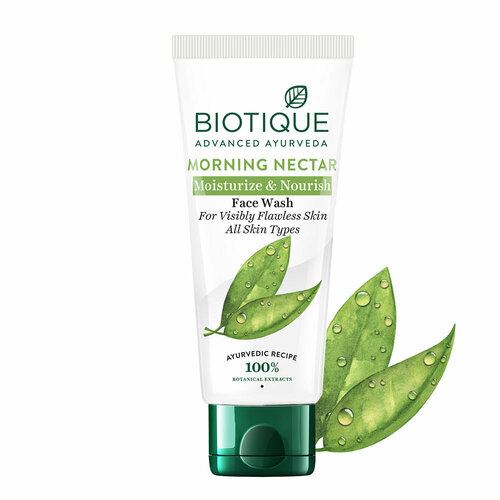 MORNING NECTAR Moisturize & Nourish FACE WASH, Biotique (утренний нектар Увлажняющий и Питающий гель для умывания для лица, Для всех типов кожи, Биотик), 50 мл.