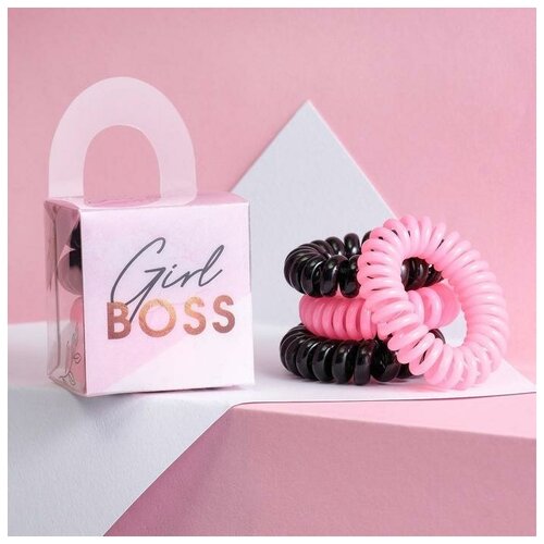 Набор резинок-пружинок для волос «Girl Boss», 4 шт.