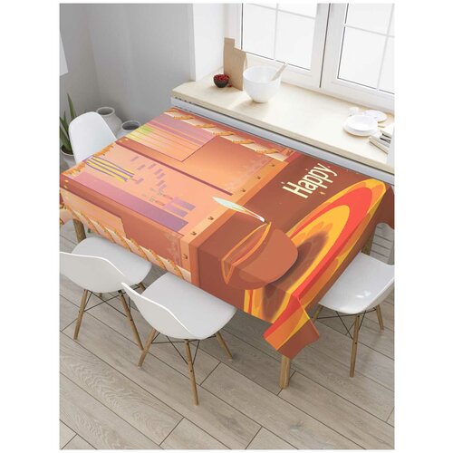 Скатерть прямоугольная JoyArty на кухонный стол "Огни Дивали" из оксфорда, 180x145 см