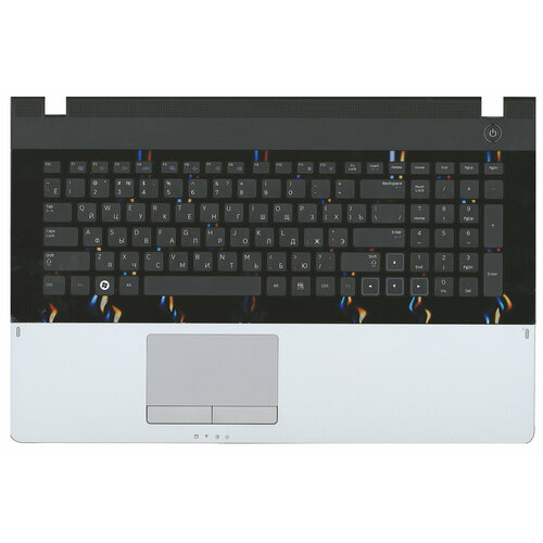Клавиатура для Samsumg NP300E7Z топкейс серый, кнопки черные