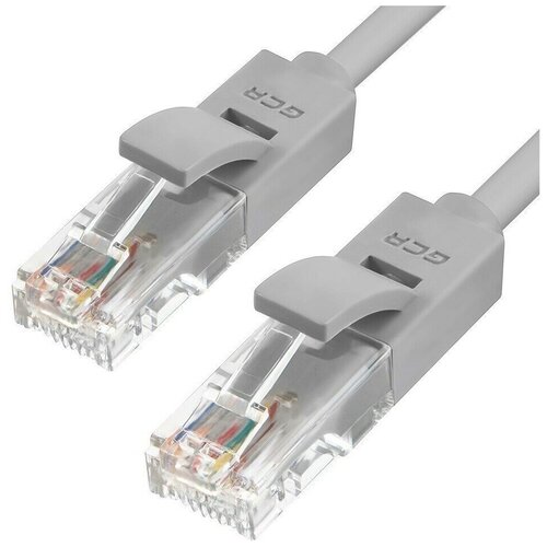 GCR Патч-корд прямой 1.5m UTP кат.5e, серый, 24 AWG, литой, ethernet high speed 1 Гбит/с, RJ45, T568B