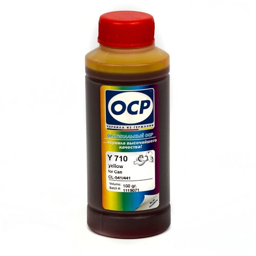 Чернила OCP Y710 желтые водорастворимые для картриджей Canon CL-441 и CL-441XL 100мл.