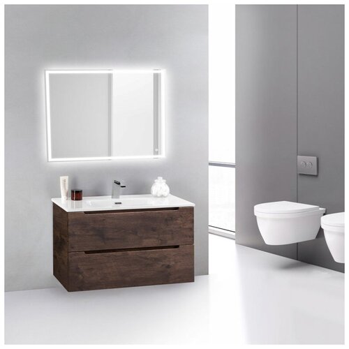 Мебель для ванной BelBagno Etna 39 70 rovere moro (тумба с раковиной + зеркало)
