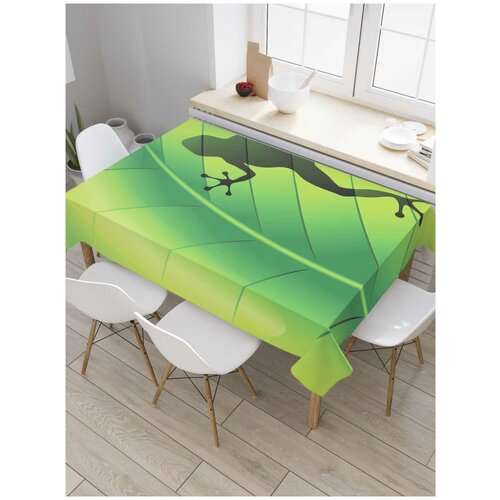 Скатерть прямоугольная JoyArty на кухонный стол "Тень лягушки" из оксфорда, 180x145 см