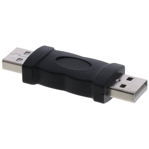 GCR Black адаптер переходник соединитель USB 2.0 AM/AM черный