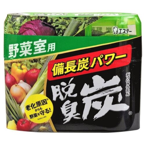 ST Dashshuutan Поглотитель запаха для холодильника (камера для овощей и фруктов) с древесным углем Бинчотан, желеобразный, 140 гр