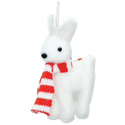 Елочная игрушка B&H Олень с шарфом маленький, BH1255, белый, 13 см