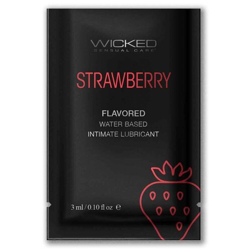 Лубрикант с ароматом клубники WICKED AQUA Strawberry - 3 мл.