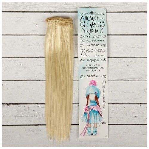 Волосы - тресс для кукол «Прямые» длина волос: 25 см, ширина:100 см, цвет № 613А