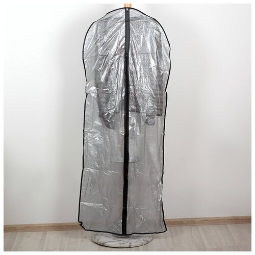 Чехол для одежды Доляна, 60x137 см, PE, цвет серый прозрачный./В упаковке шт: 1