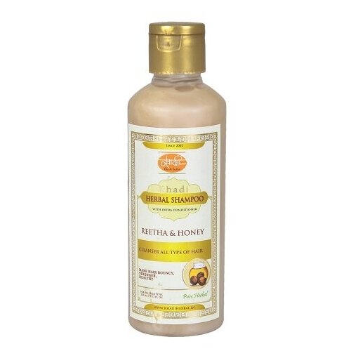 Khadi Herbal Shampoo REETHA & HONEY, Khadi India (Травяной шампунь-кондиционер ритха И МЁД, Кхади Индия), 210 мл.