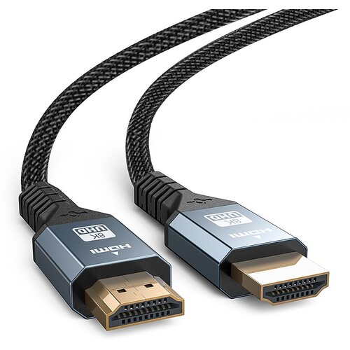 Кабель TUBON HDMI - HDMI 2.1 8K 60Hz, 4k 120Hz, HDR, Нейлоновая оплетка HH01 1м