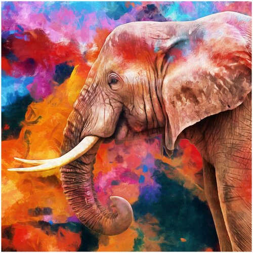 Интерьерная картина Красочный Слон 50х50