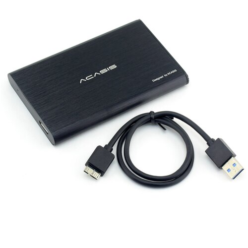 Внешний корпус для 2.5" HDD/SSD SATA ACASIS FA-08US-A (Al, черный, 7-9.5мм, UASP, кабель 0.5м), USB 3.0