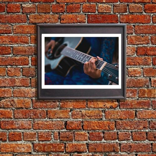 Постер "Гитарист" от Cool Eshe из коллекции "Креатив", плакат А4 (29,7 х 21 см) для интерьера