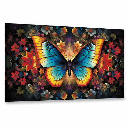 Интерьерная картина 100х60 "Крылатое вдохновение: Чудеса бабочек"