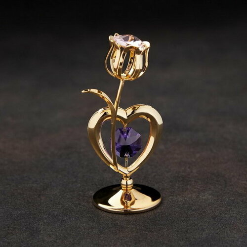 Сувенир "Тюльпан с сердцем", с кристаллами