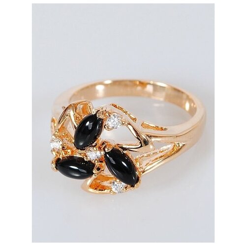 Кольцо помолвочное Lotus Jewelry, оникс, размер 18, черный