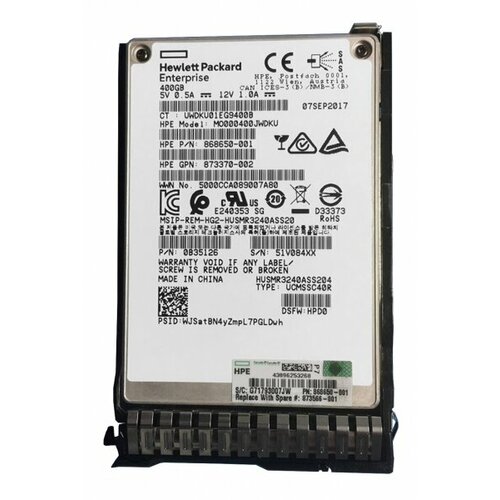 Твердотельный накопитель Hewlett Packard Enterprise 400 ГБ 872374-B21