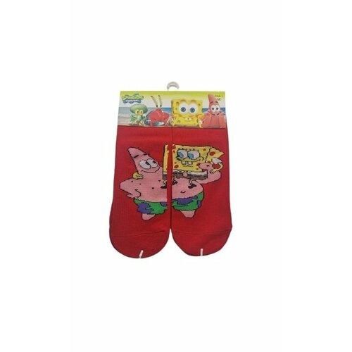 Носки Super socks Губка Боб, 2 пары, размер М( 5-8 лет), красный