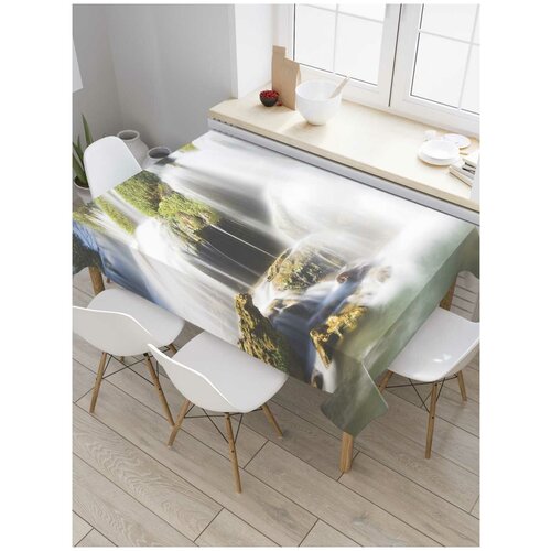 Скатерть прямоугольная JoyArty на кухонный стол "Пушистый водопад" из оксфорда, 180x145 см