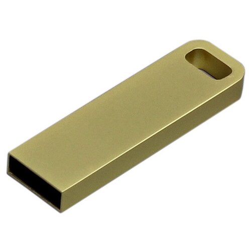Компактная металлическая флешка Fero с отверстием для цепочки (64 GB USB 3.0 Золотой Mini031 Недорого нанести сайт и лого компании)