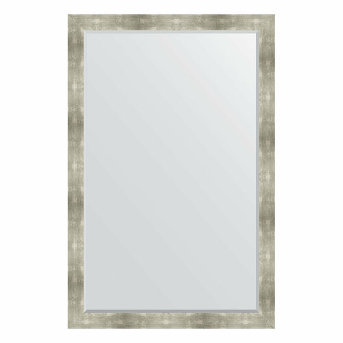 Зеркало настенное с фацетом EVOFORM в багетной раме алюминий, 116х176 см, для гостиной, прихожей, кабинета, спальни и ванной комнаты, BY 1220