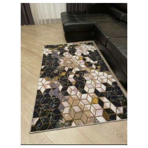 Ковровая дорожка , ковёр безворсовый на войлочной основе Carpet World "Kubik-Rubik" , полиамид , микрофибра , 0.70x1.50m